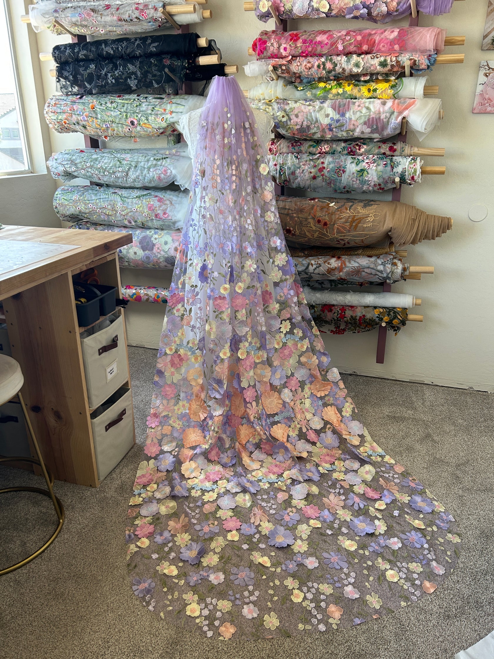 Lavender Haze | Floral Wedding Veil – Belle Botanical Creations LLC