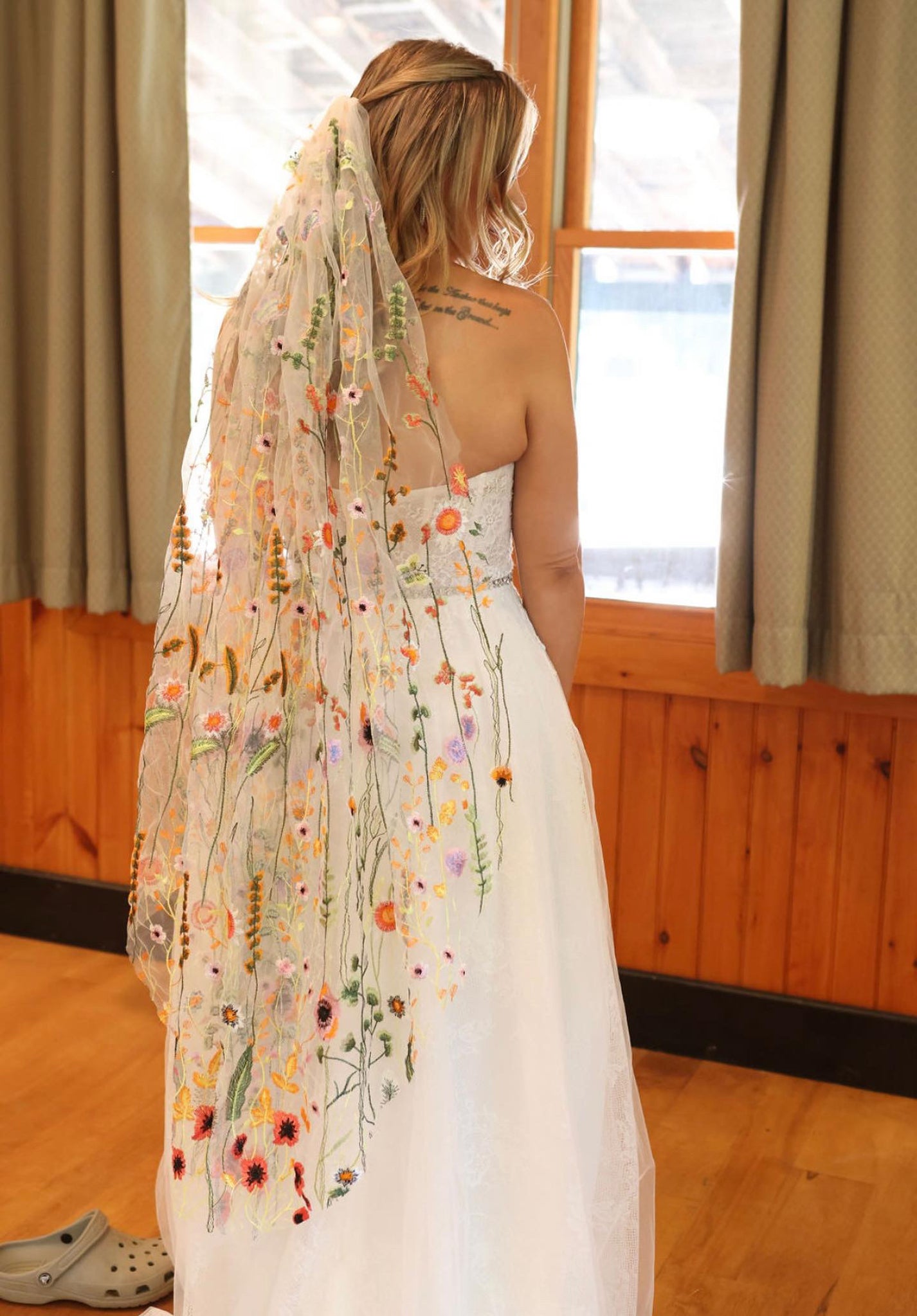 Orange Wildflower Veil – Belle Botanical Creations LLC