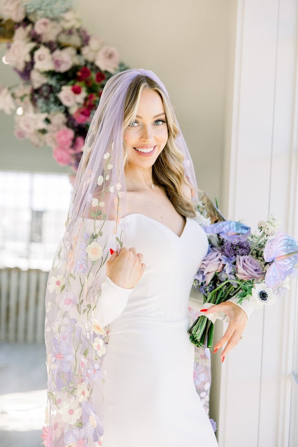 Lavender Haze | Floral Wedding Veil – Belle Botanical Creations LLC