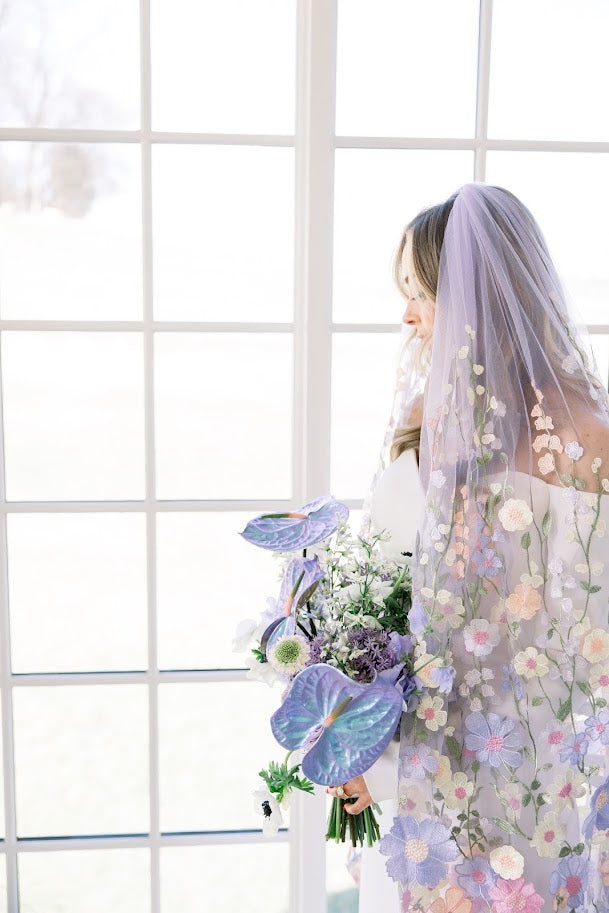 Lavender Haze | Floral Wedding Veil – Belle Botanical Creations LLC