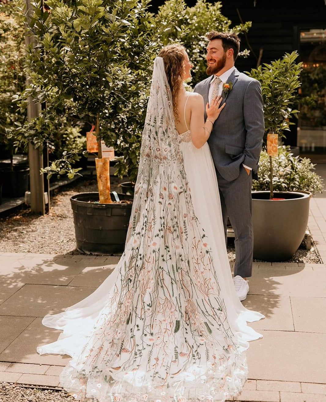 Floral Embroidery Wedding Veils – Belle Botanical Creations LLC