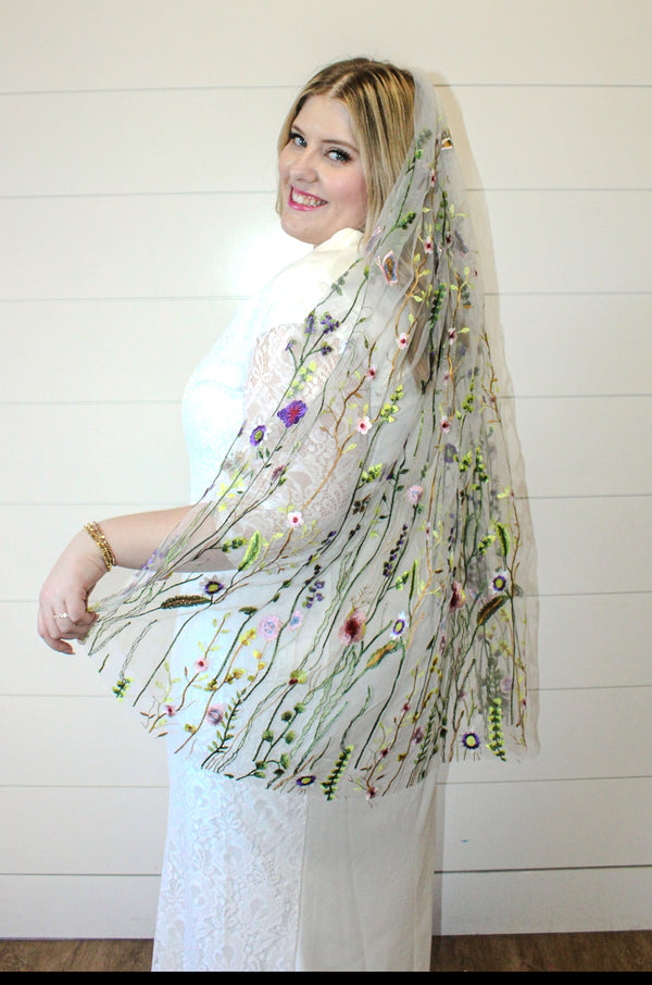 Purple Wildflower | Floral Wedding Veil – Belle Botanical Creations LLC