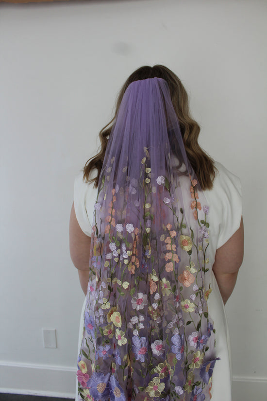 Lavender Haze | Floral Wedding Veil – Belle Botanical Creations LLC
