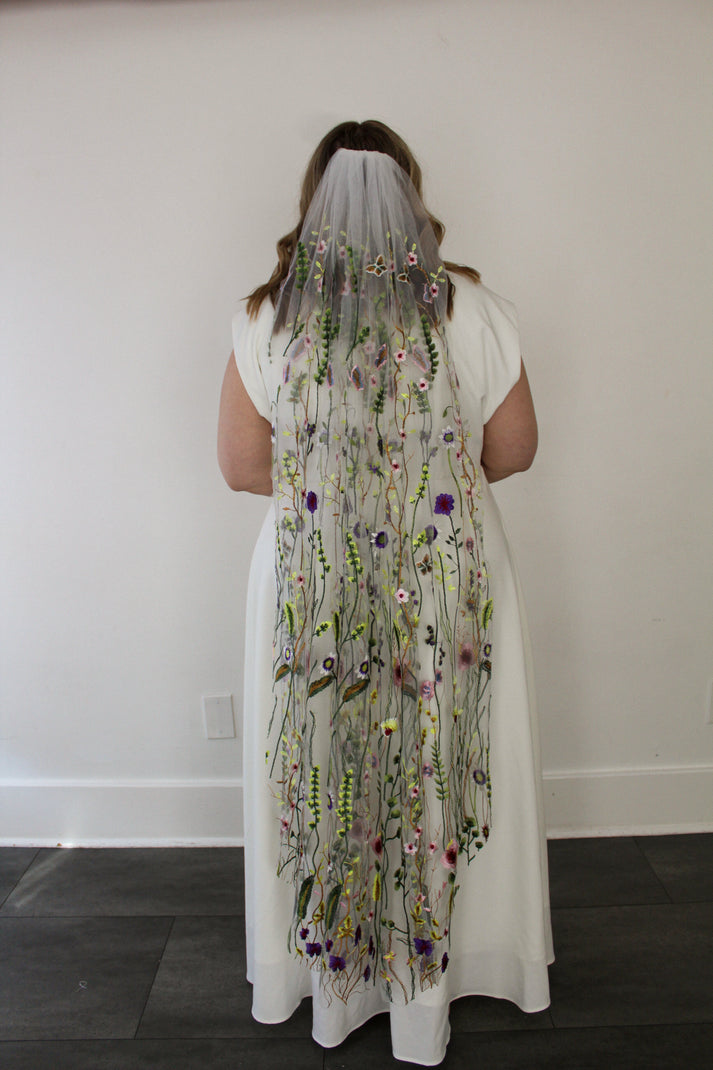 Purple Wildflower | Floral Wedding Veil – Belle Botanical Creations LLC