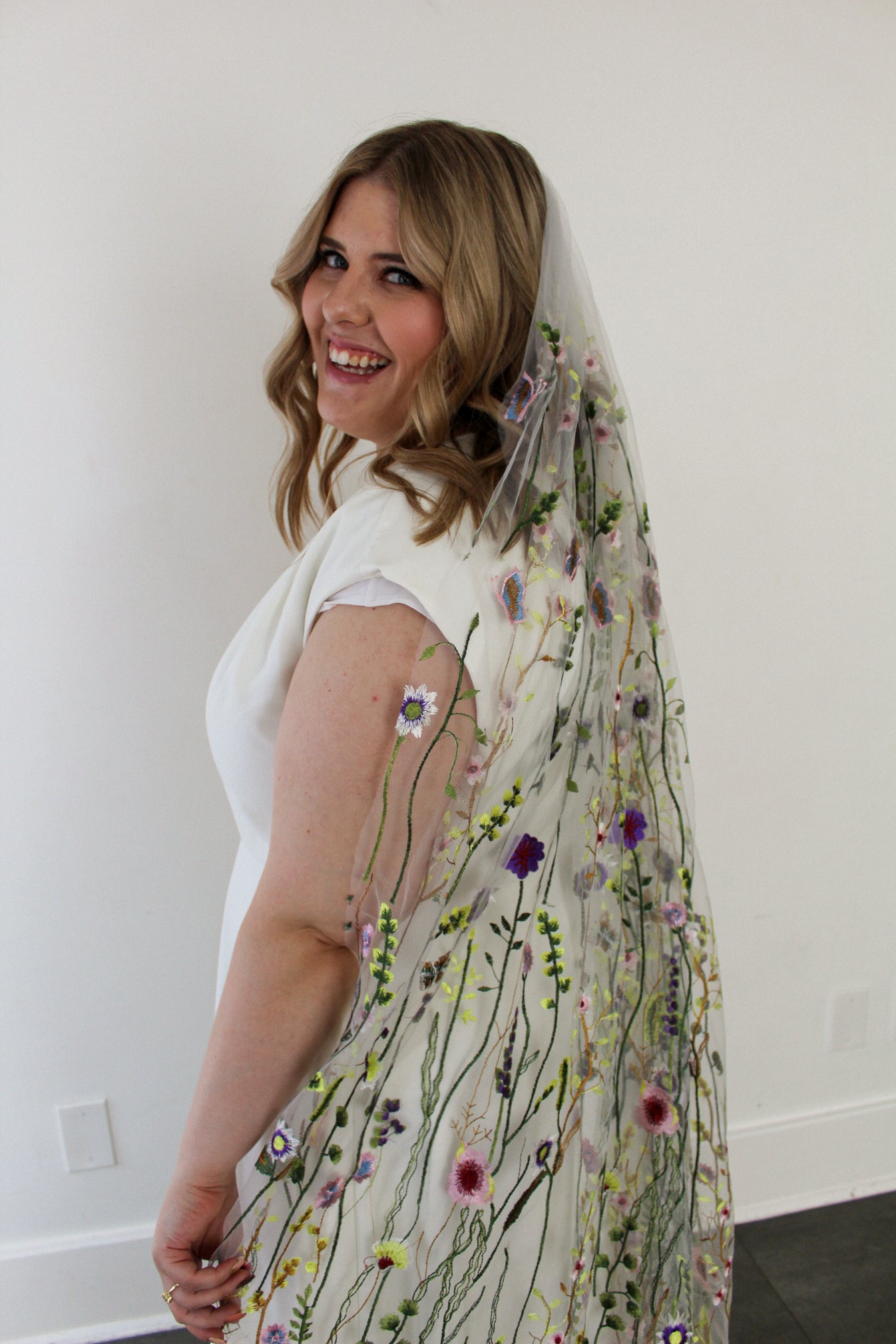 Purple Wildflower | Floral Wedding Veil – Belle Botanical Creations LLC