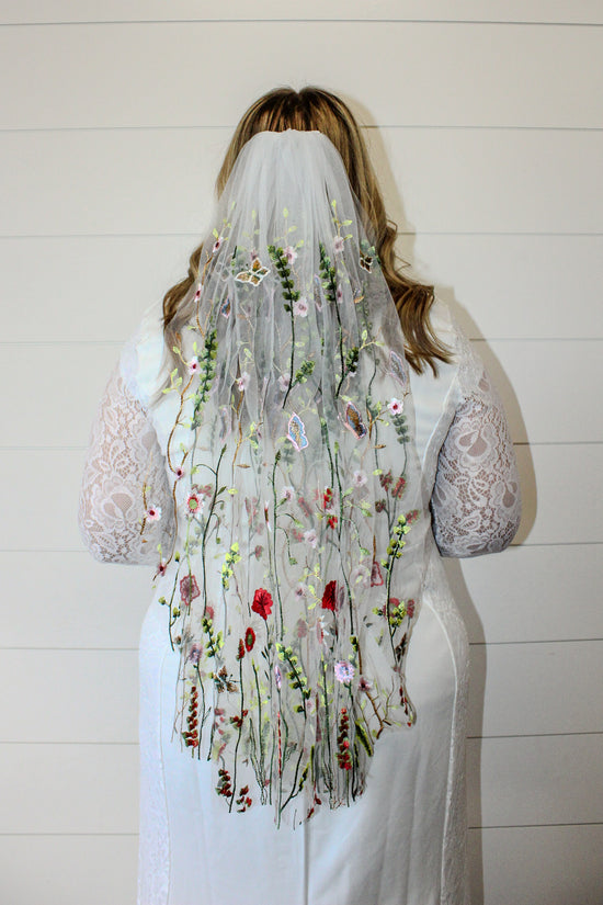 Vibrant Wildflower | Floral Wedding Veil – Belle Botanical Creations LLC