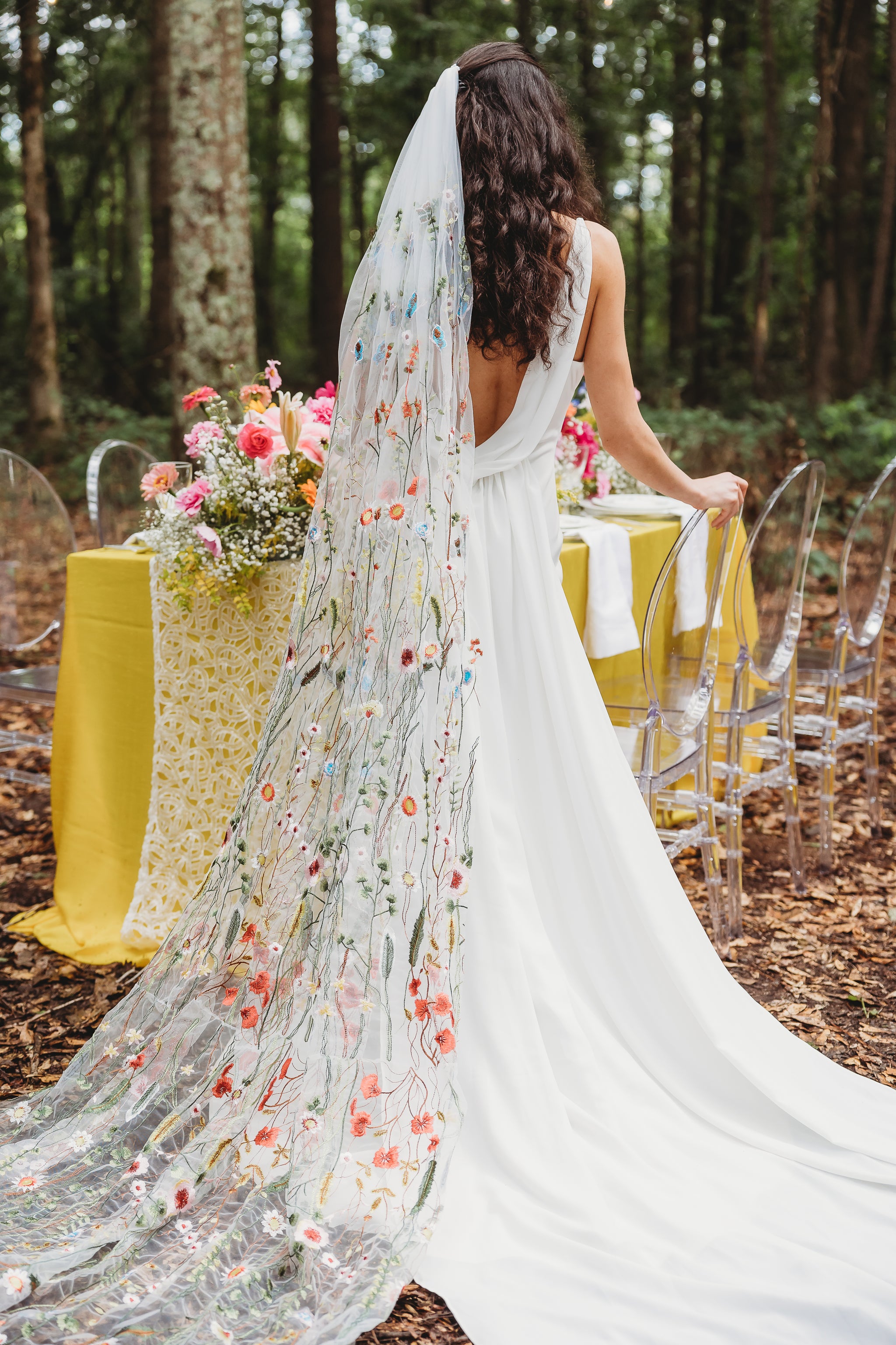 Vibrant Wildflower | Floral Wedding Veil – Belle Botanical Creations LLC