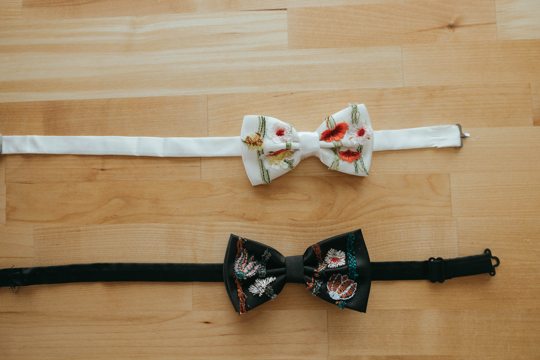 04. Floral Embroidery Ties – Belle Botanical Creations LLC