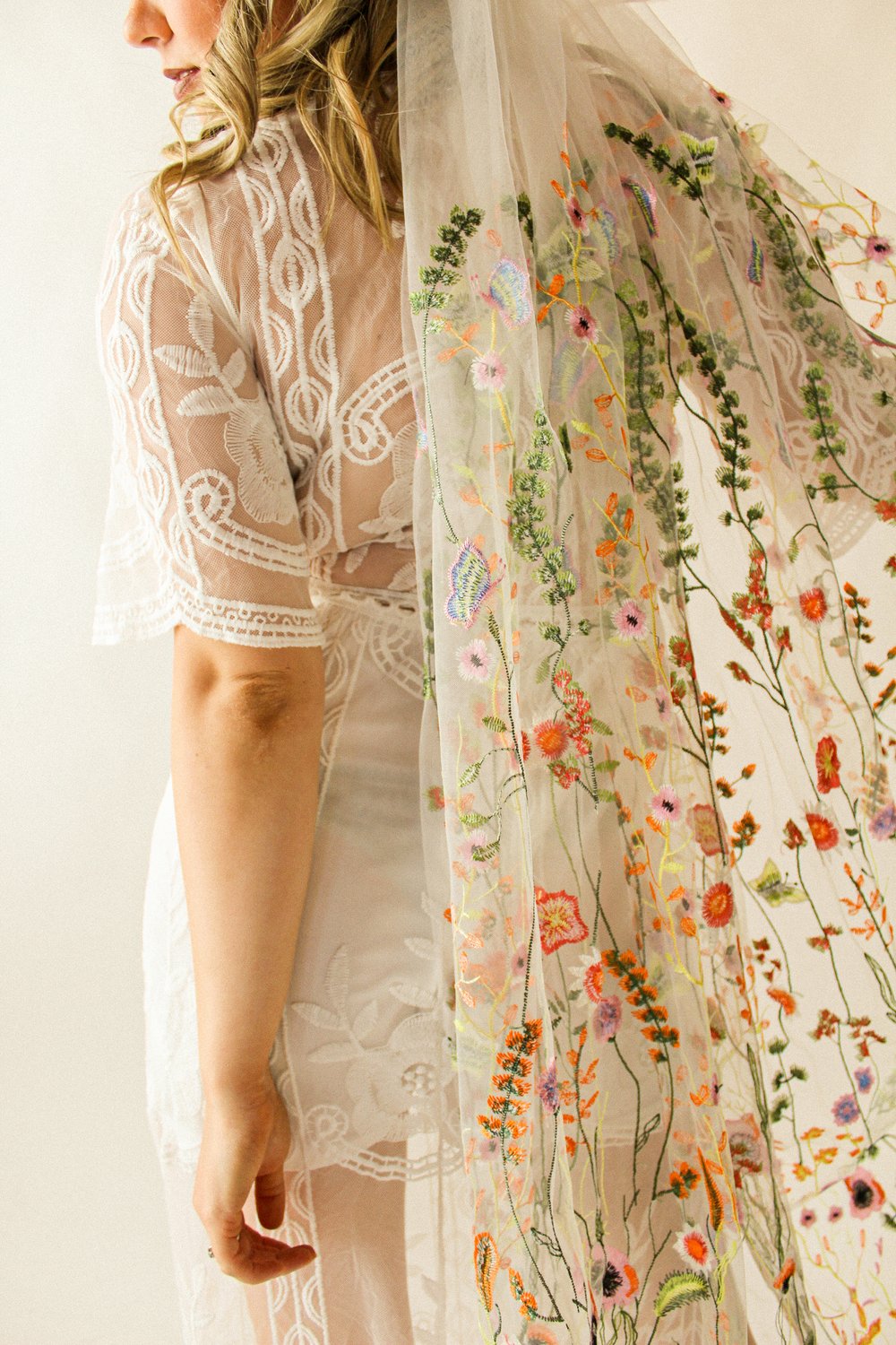 Orange Wildflower Veil – Belle Botanical Creations LLC